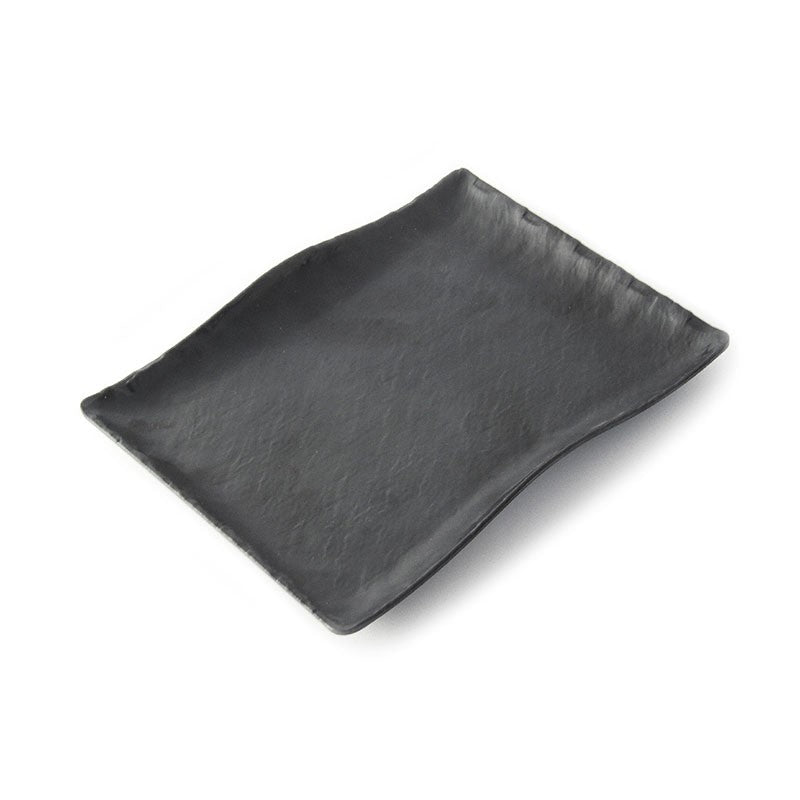 Adrier Matte Black Medium Wave-rectangular Plate - 27 X 19 X 3.5 Cm (R