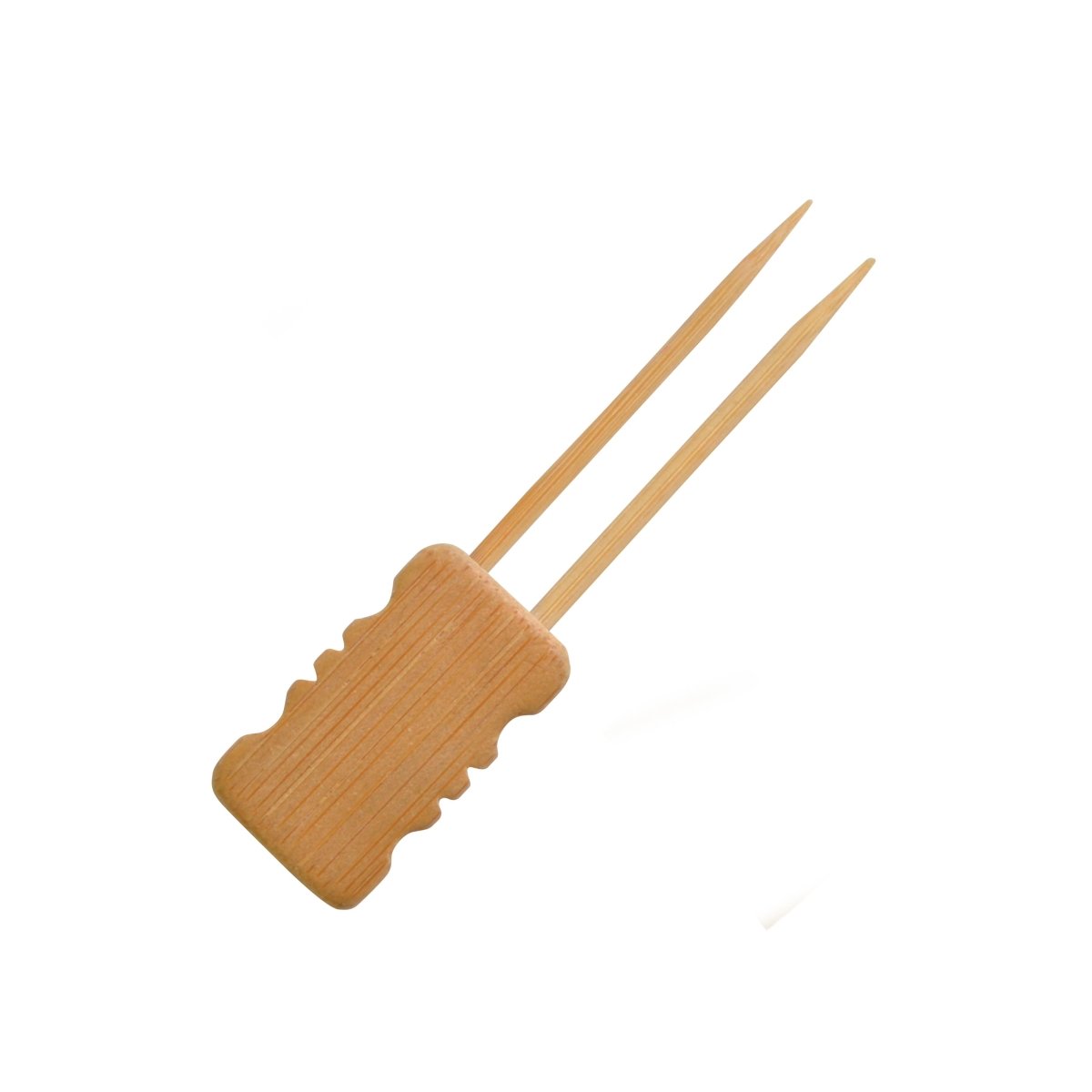Packnwood MBOLA Double Prong Bamboo Skewer with Block End L:3.9in