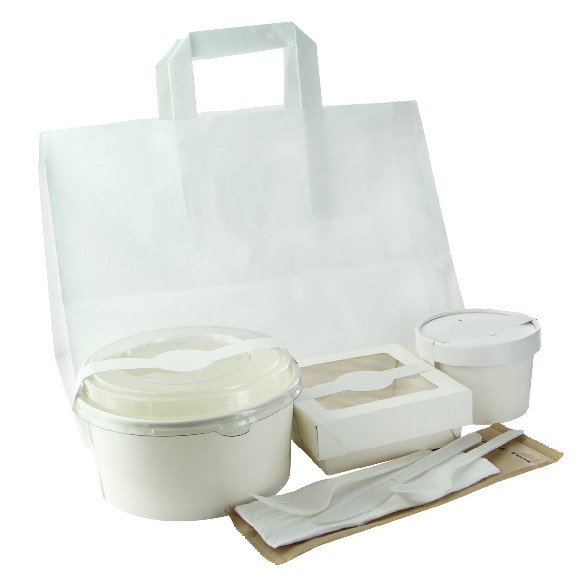Packnwood Take Out White Packaging Essential Kit - 1000 VIP Set