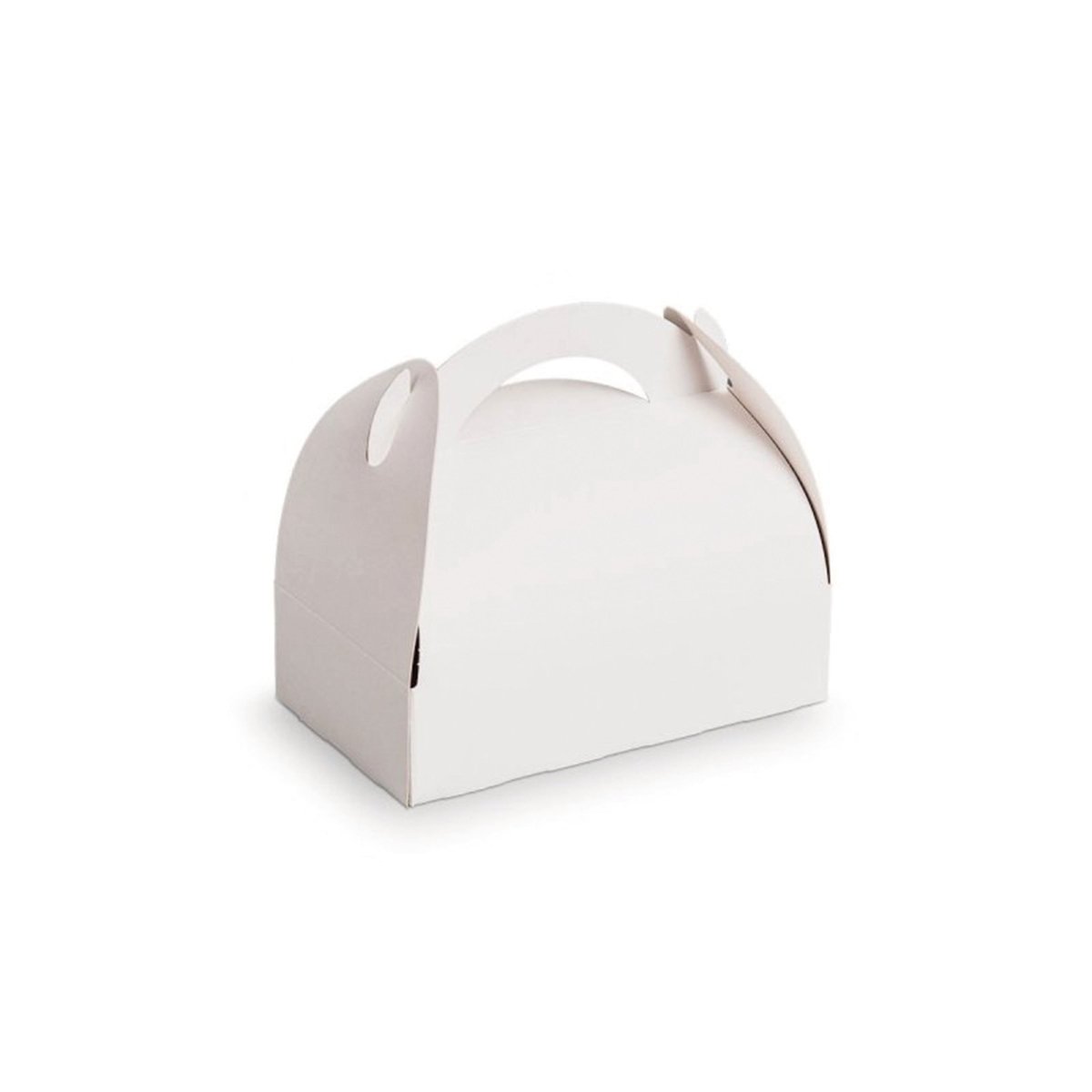 Packnwood White Pastry Box With Handles L:7.09in W:6.3in H:6.69in